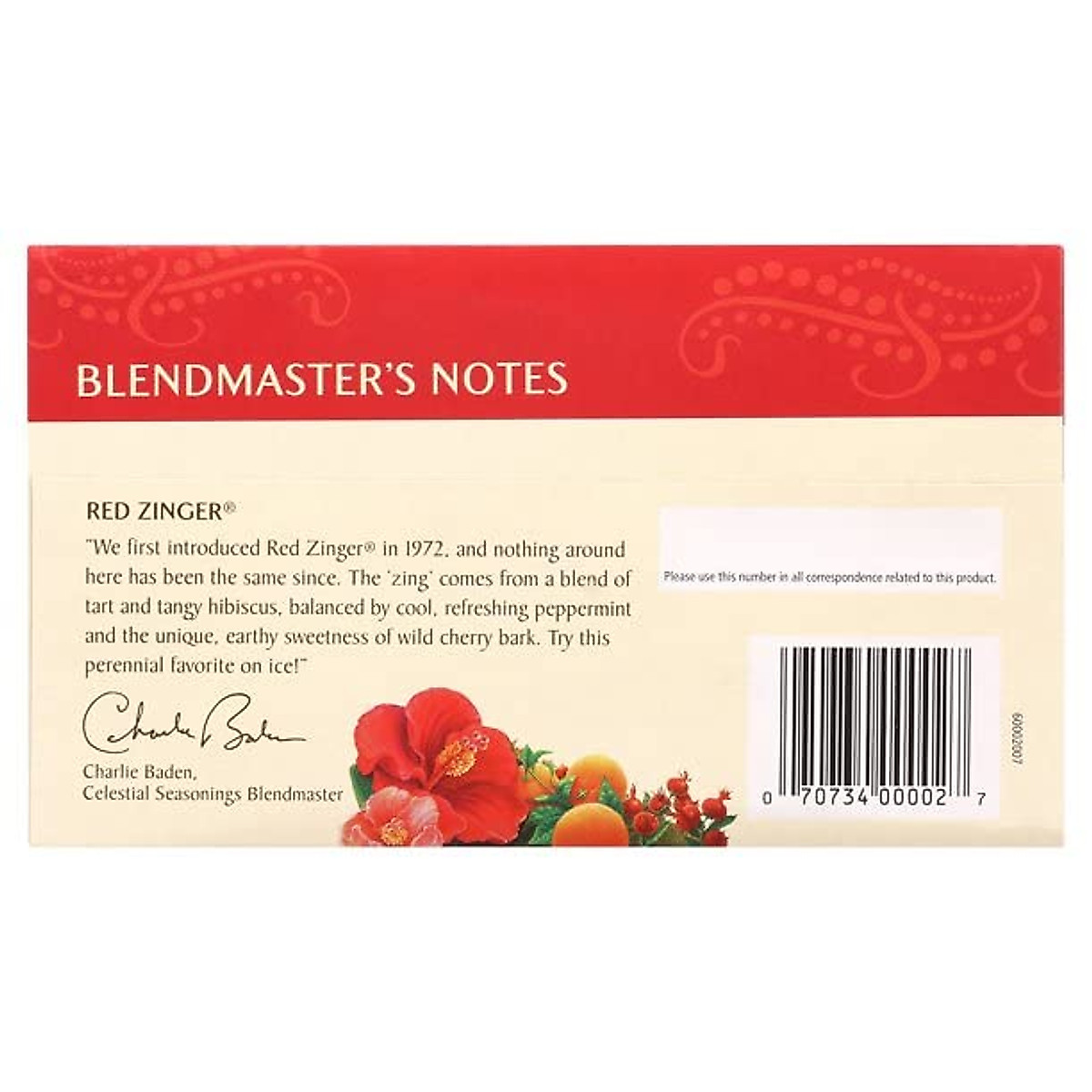 Celestial Seasonings Tea Caffeine Free Herbal Tea, Red Zinger 20 ea