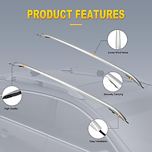 OCPTY Roof Rack Side Rails Fit for Ford Escape 2013 2014 2015 2016 Cargo Bars for Cargo Carrier Bag Luggage Kayak Canoe Bike Snowboard Skiboard