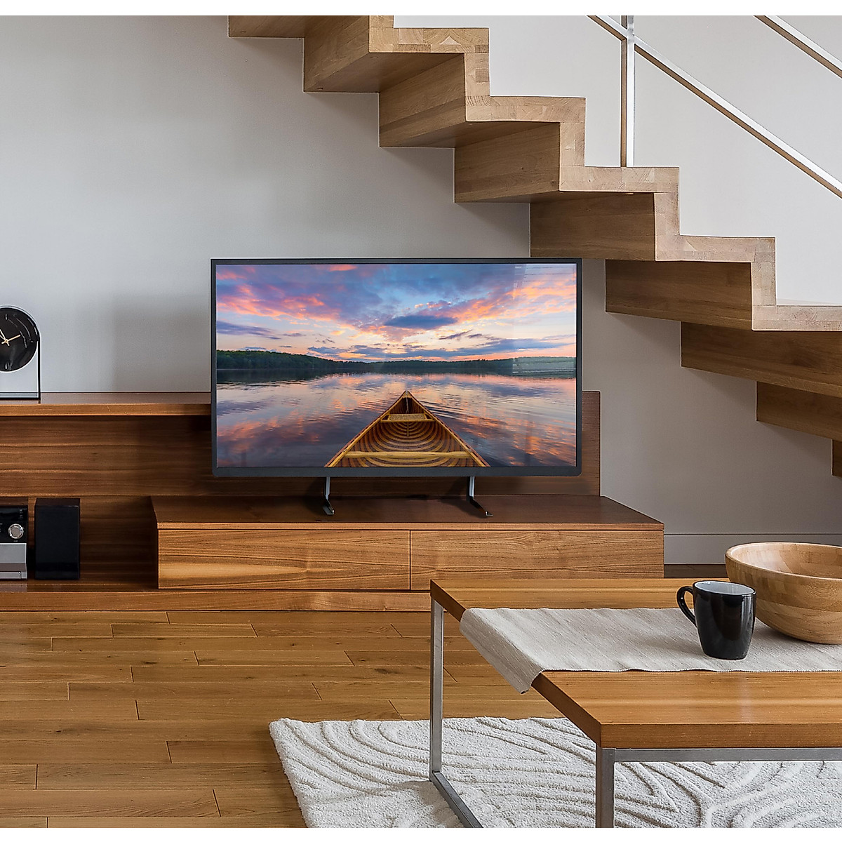 ProMounts Universal Fixed Tabletop TV Stand, Heavy Duty Adjustable Bracket for 13-72 Inch LED LCD OLED Plasma Flat and Curved TV Screens Holds Up to 110 lbs, Max VESA 800x400