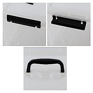 Bblina 2 Packs Clear Storage Boxes with Lids, 12 Quarts & 6 Quarts Plastic Latching Bins Totes