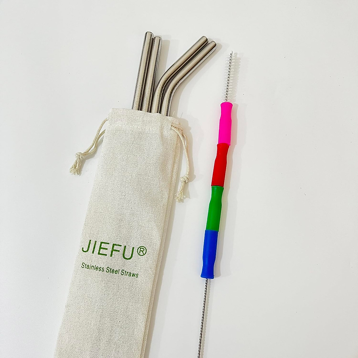 Stainless Steel Straws, 4pcs 12" Ultra Long 0.3" Wide Reusable Metal Drinking Straws with Cleaning Brush for Stanley 40oz 64oz Tall Tumblers