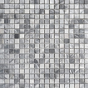 Stone Center Online Bardiglio Gray Marble 5/8x5/8 Square Mosaic Tile Polished Kitchen Bath Wall Floor Backsplash Shower (1 Sheet)