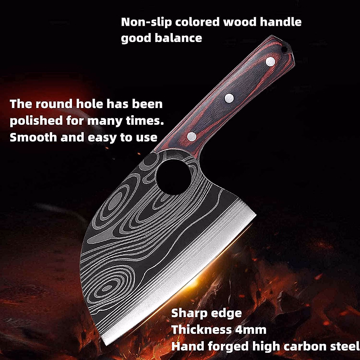 Meat Cleaver Heavy Duty for Meat Cutting Full Tang 7in,Serbian Chef Knife High Carbon Steel Hand Forged,Butcher Knife with Sheath for Kitchen,BBQ,Camping,Gift Box (color 1)