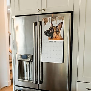 DOGS Monthly Wall Calendar | 12" x 24" | Thick Sturdy Paper | Dog Calendar 2024-2025 (Shepherds)