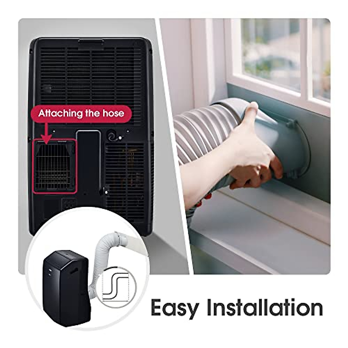 LG 10000 BTU Portable Air Conditioners [2023 New] Wheels for Easy Install LCD Display Remote Control Wifi AppCools 450 Sq.Ft 3-in-1 function Timer air conditioner AC Unit Home Room Black LP1023BSSM
