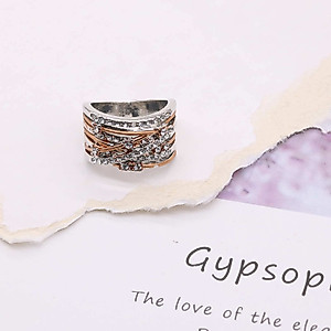 HSQYJ Retro Oval Yellow Amber Ring Elegant Vintage Crystal Wedding Cocktail Statement Rings Uniquely Stylish Fashion Creative Engagement Jewelry for Women