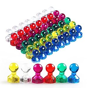 Fridge Magnet, Push Pin Magnets for Whiteboard, 50 Pcs Refrigerator Magnets Fridge, Strong Magnets for whiteboard 8 Assorted Colors Fridge Magnets Cute Magnets