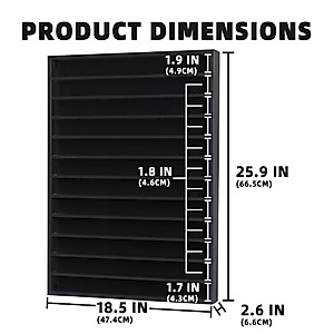 DisplayGifts Open Front Hot 1:64 Scale Toy Cars Wheels Matchbox Display Case Die-cast Model Cars Storage Cabinet - NO Door Cover in The Front (Black) - 26.5 X 18.75 X 3 Inches