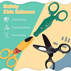 Sopito 3PCS Children Safety Scissors Toddler Craft Scissors Preschool Training for Kids Cutting Paper