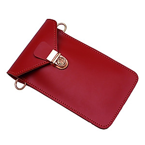 Small Crossbody Cell phone Purse for Women, Touch Screen Cellphone Bag Shoulder Handbag Card holder Wallet (Red)
