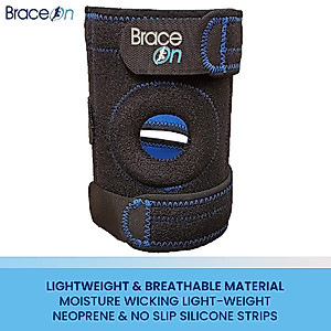 Brace On Active Sport Knee Brace - Bi-directional Patella Stabilizer for Men and Women, Medium