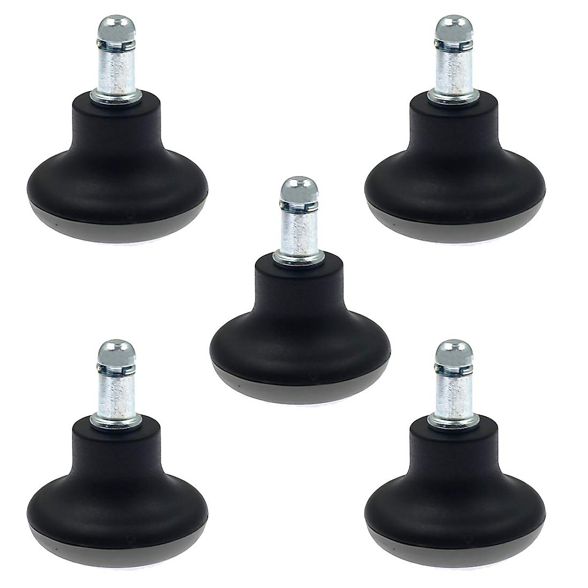Luomorgo 5 Pcs 2" Bell Glides Replacement Office Chair Swivel Caster Wheels to Fixed Stationary Castors, Short Profile Bell Glides