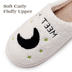 Menore Meet Me At Midnight Slippers for Womens Mens Soft Warm Fuzzy House Slides Memory Foam Lightweight Slip-on Slippers Indoor Outdoor