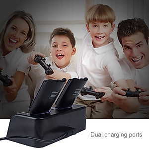 Dual Charger Dock for Wii Remote, TechKen Remote Control Charger Docking Station with 2 Rechargeable Batteries Comaptible with Nintendo Wii Rometo Control