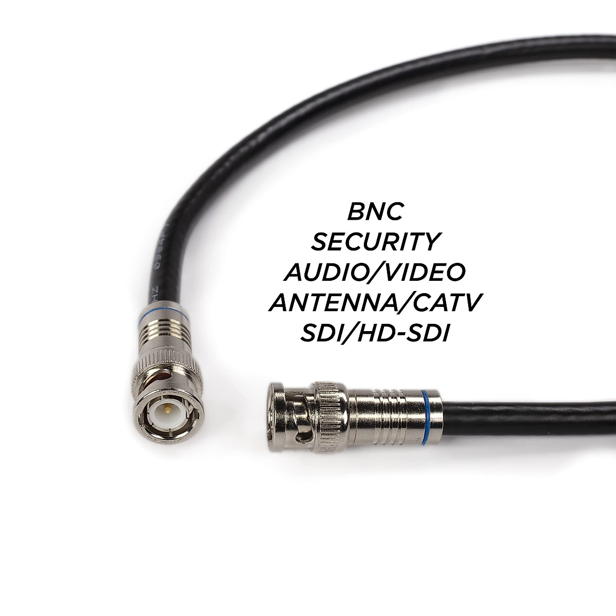 THE CIMPLE CO - BNC Cable, 100 FT, RG6 HD-SDI and SDI, with Two Male BNC Connections, 75 Ohm, Professional Grade, Low Loss, 30 Meter, Black