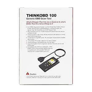 THINKCAR OBD2 Scanner, THINKOBD100 Engine Fault Code Reader with Full OBD2 Functions,O2 Sensor/Smog Test CAN Diagnostic Scanner Tool for All OBDII Protocol Cars Since 1996,Lifetime Free Update