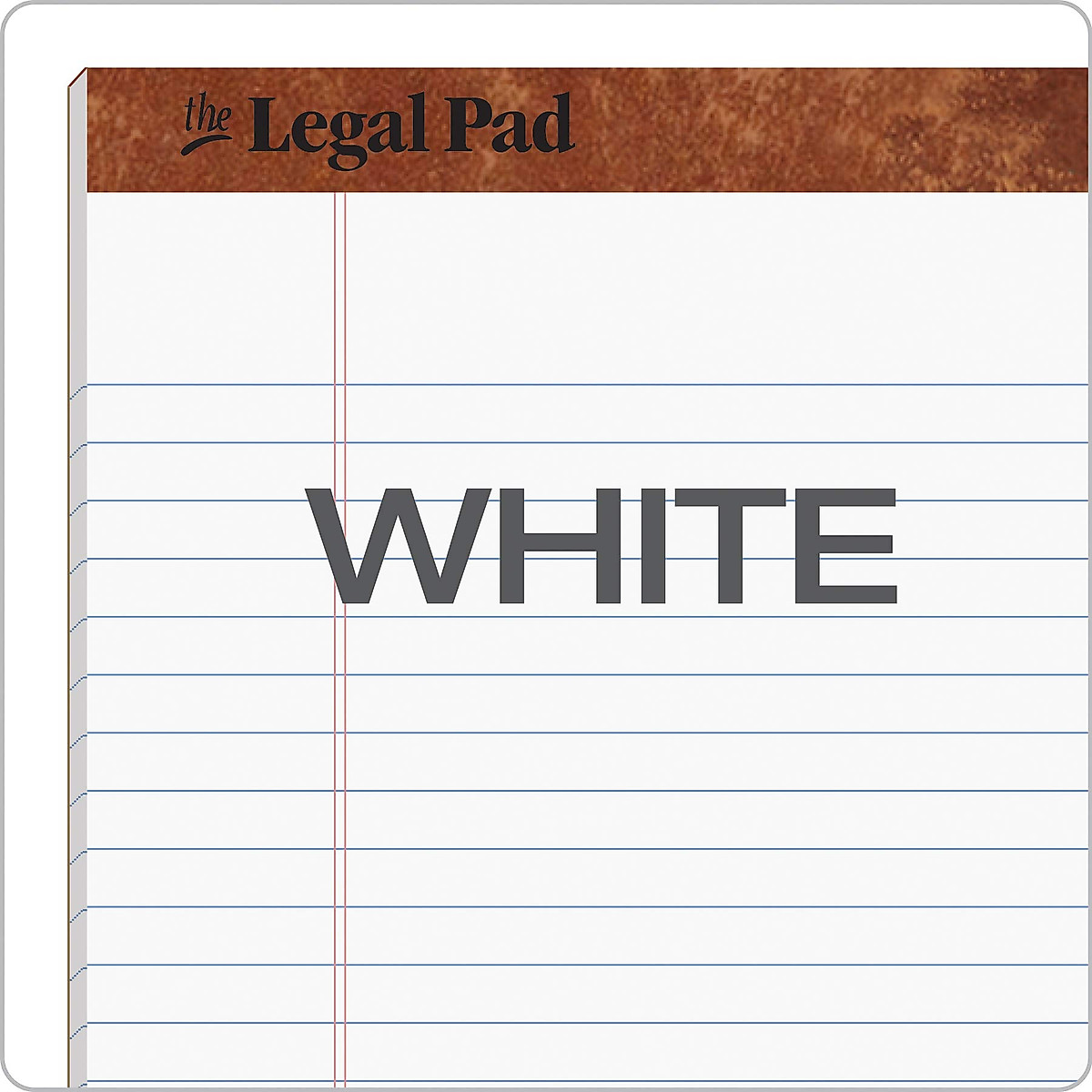 TOPS The Legal Pad Legal Pad, 8-1/2 x 11-3/4 Inches, Perforated, White, Legal/Wide Rule, 50 Sheets per Pad, 3 Pads per Pack (75337)