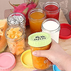 OYSIR 8 OZ Glass Baby Food Storage Containers, 6 Pcs Baby Jars with Lids, Reusable Small Glass Baby Food Containers for Infant & Baby, Freezer, Microwave/Dishwasher Safe