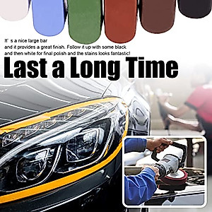 Wokape 10Pcs 100g Polishing Buffing Compound Kit, Including 1Pcs White Diamond, 2Pcs Red Rouge, 2Pcs Black Emery, 1Pcs Brown Tripoli, All Purpose 2Pcs Blue with 1Pcs General Green Compounds