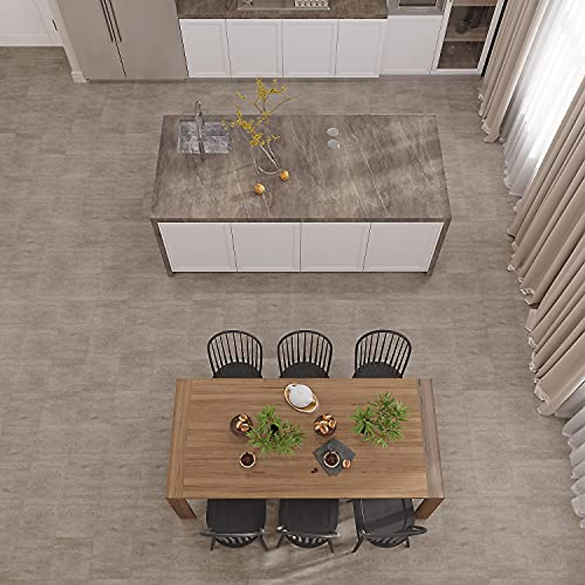 Luxury Vinyl Flooring Tiles by Lucida USA | Peel and Stick Floor Tile for DIY Installation | Sample Decorative-Look Plank | Cement | BaseCore | 6 inch x 12 inch