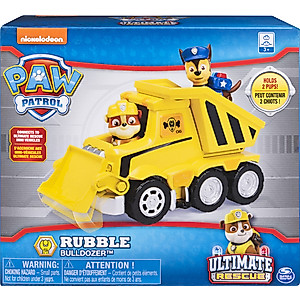 Paw Patrol Rubble's Ultimate Rescue Bulldozer with Moving Scoop and Lift-up Dump Bed, Ages 3 and Up