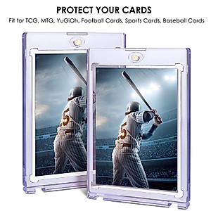 Kitoyz 24 ct Magnetic Card Holder for Trading Cards, 35PT Baseball Card Case Magnet Toploaders Sports Card Protectors with UV Protection Fit for TCG, Game Cards, Football Cards