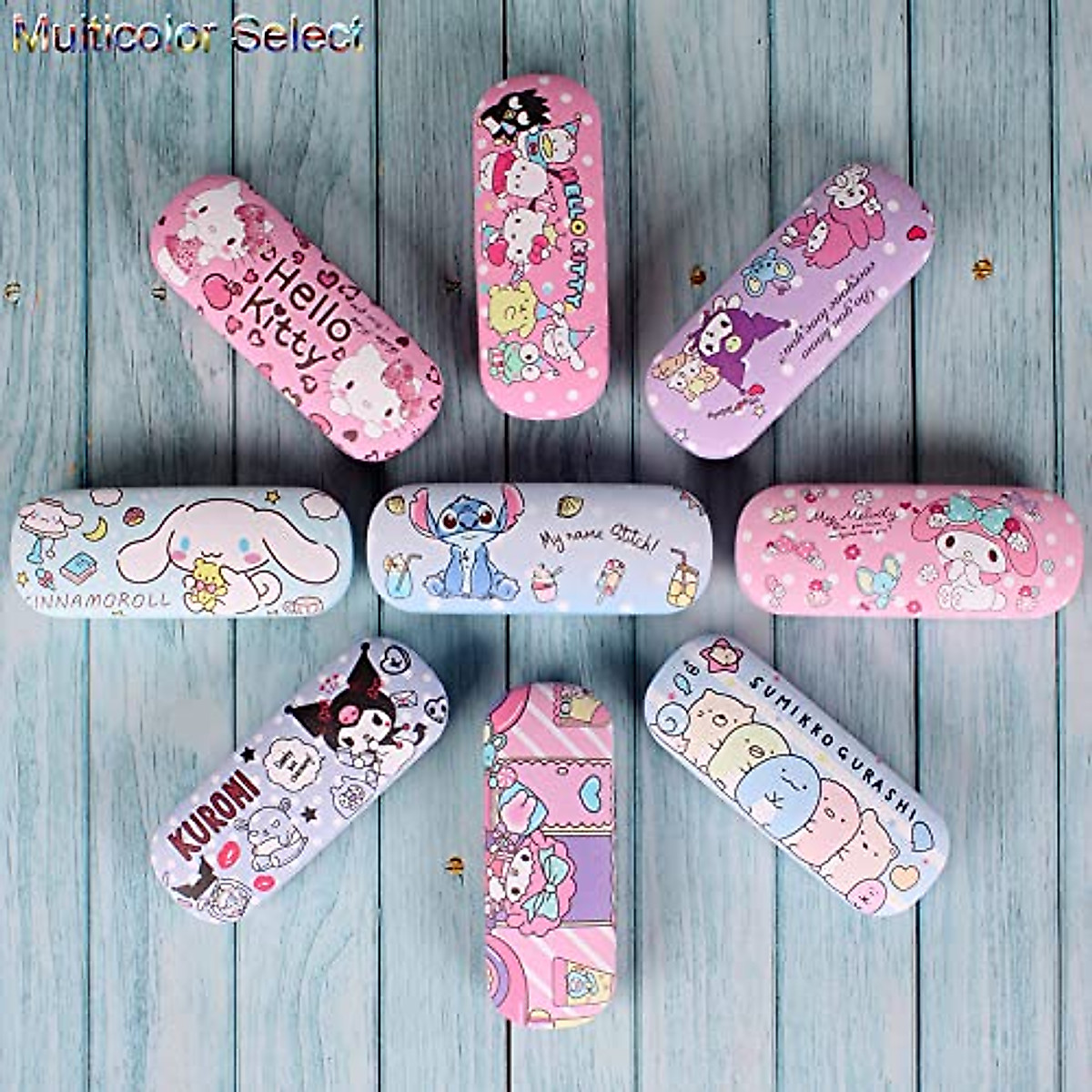 ADBGV 3Pack Cute Kitty Hard Shell Eyeglasses Cases Cartoon Protective Case with Glasses Cloth Storage Box Eyewear Retainer Holder for Girl Teen