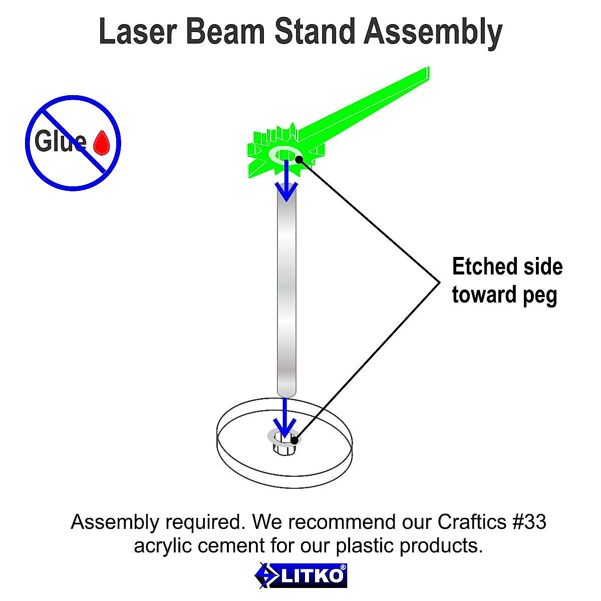 LITKO Laser Beam Stands, Fluorescent Green (5)