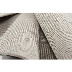 Momeni Charles Wool Hand Tufted Contemporary Indoor Area Rug, Taupe, 5' X 8'