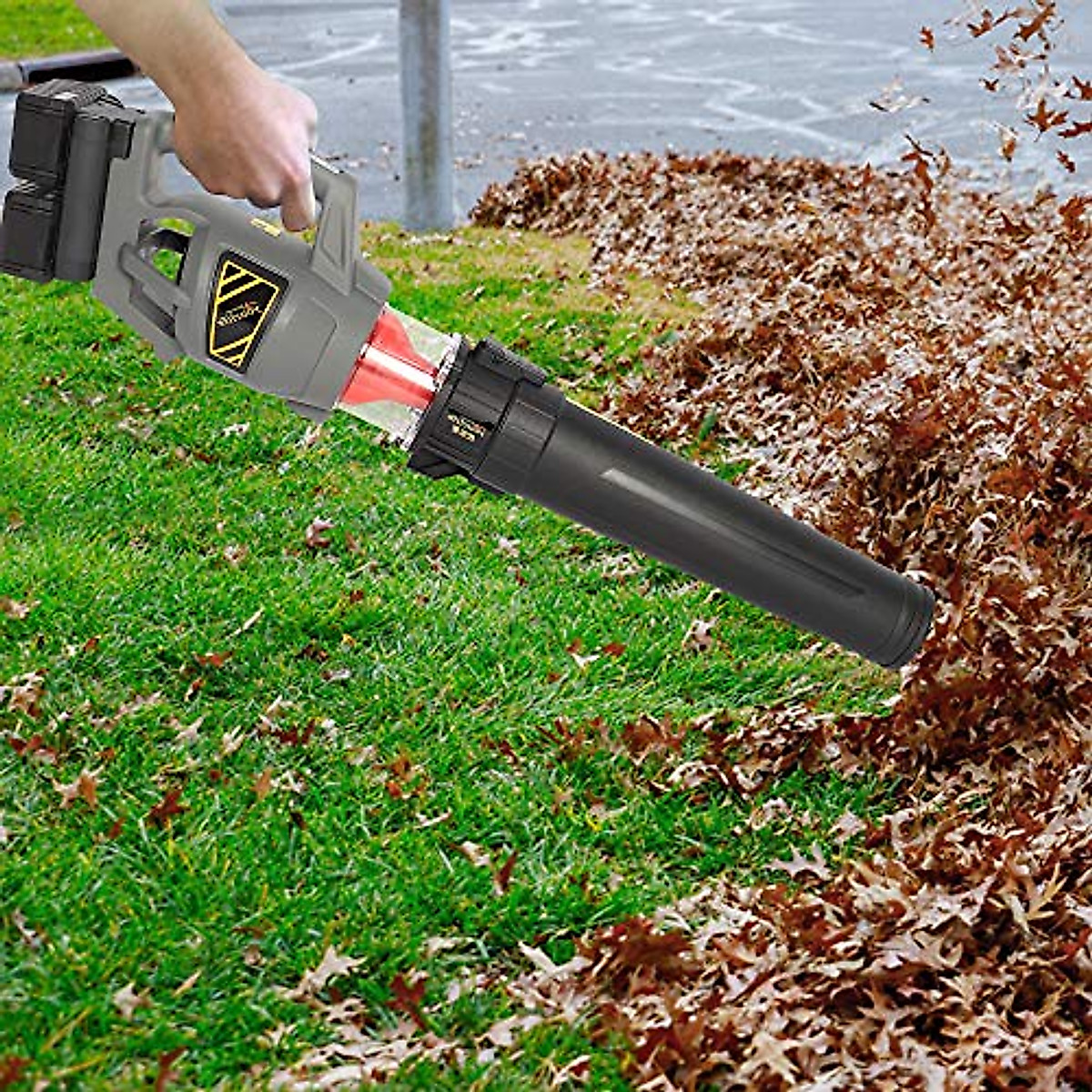 LUCKYERMORE Cordless Leaf Blower Battery Powered Electric Leaf Blower 89 MPH Variable Speed 18000 RPM 40V Lithium Leaf Blower Cordless with Battery & Charger Garden Cleaning Garage Dusting