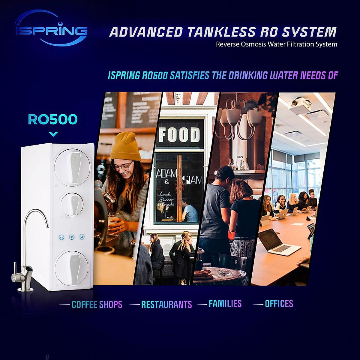 iSpring F7-RO500AK 2 Year Replacement Filter Pack for RO500AK Tankless Reverse Osmosis Water Filtration System