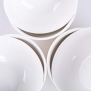 Cutiset 29 Ounce Porcelain Cereal/Salad/Desserts Bowls, Set of 6, White (6-inch/ 29 Ounce, Round)