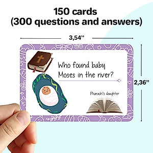 QUOKKA 3X Set Bible Games for Kids 4-6 - Board Bingo Game - Bible Trivia for Family - Noah Ark Toy - Cooperative Card Games for Toddlers Ages 4-8 - Christian Gifts for Kids for Sunday School