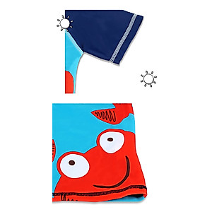 Achiyi Baby Boys Kids Swimsuits Two Pieces Short Long Sleeve Rash Guard Bathing Suits Swim Trunks UPF 50+ Crab 8