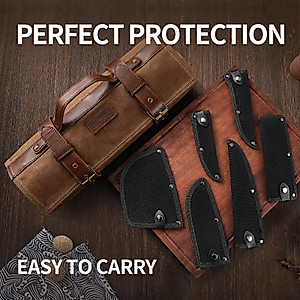 XCHIEF PRO Chef Knife Set, Hand Forged Meat Boning Carving Cleaver Butcher Knife, High Carbon Steel Japan Nakiri Santoku Knife Set with Accessories for Kitchen, BBQ Camping Knives Set with Bag