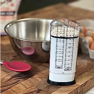 KitchenArt 2 Cup Tri Adjust A-Cup, Easy Pour Measuring Cup, 3.25x3.25x6", Black/White