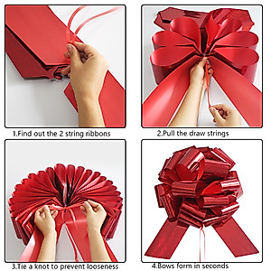 1Pcs Giant Gift Bows,16 Inch Giant Car Bow Large Gift Bow Large Christmas Gift Refrigerator New House Bicycle and Party Decoration Giant Gift Packaging Bow (red)