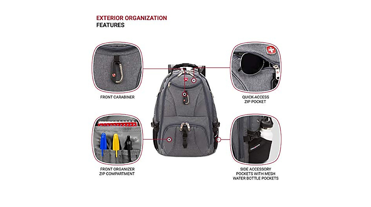 SwissGear 1900 TSA Laptop Backpack - Comfortable, Organized & Durable