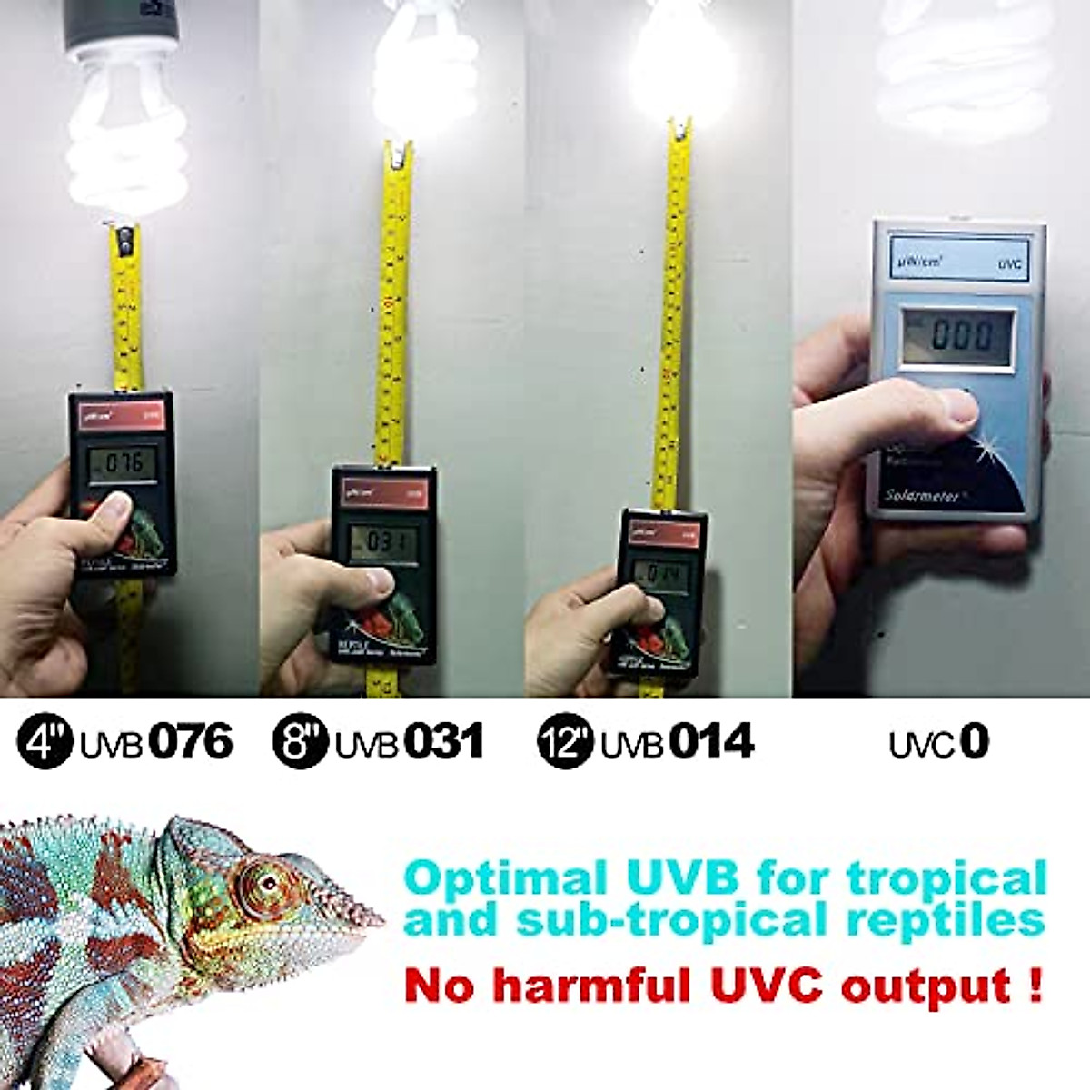 Protover UVA UVB Reptile Light 5.0, Tropical Amphibian Compact Fluorescent Lamp , Bearded Dragon Tank Accessories, UVB Light Bulb for Reptiles, Chameleon, Lizards, Slider, Tortise, Frog, Snake. (13W