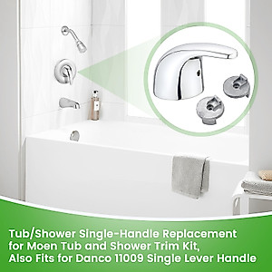 Shower Handle Replacement for Moen 100657 100224 179100 Lever Shower Handle, Compatible with Moen PosiTemp Valve Systems, Lever Shower Handle Kit for Single Handle Tub and Shower Faucets, Chrome
