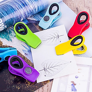 Bag Clips with Magnet, Chip Clips, Bag Clips for Food, Clips for Food Packages, 6 Pack Assorted Colors Magnetic Clips for Refrigerator, Bread Bags, Snack Bags and Food Bags