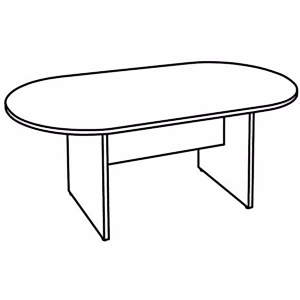 Lorell 72" Oval Conference Table, Top and Base, Cherry