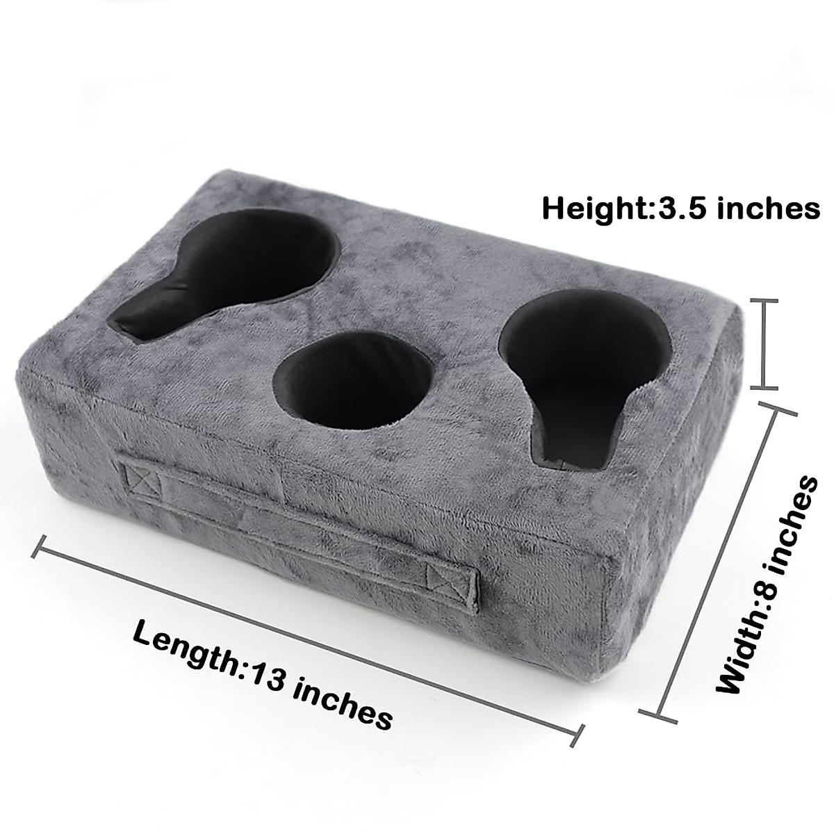 Sofa Cup Holder, Couch Cup Holder Pillow, Sofa Arm Table, Sofa and Bed Drink Caddy, Remotes Holder, for RV, Car, Beach（Grey）