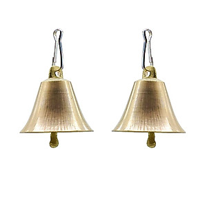 Craft Bells,2PCS Brass Bell(2" X 2") Vintage doorbell for DIY Craft Cow Horse Sheep Dog Camel Bells Home Garden Christmas Tree Decoration Bells KSI(Loud Sound)