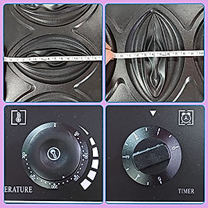 Mvckyi Commercial 3 PCS Abalone Shape Electric Waffle Maker with removable plates, Non Stick Vagina Waffle Machine Hot Dog Baker, Strange Shape Sausage Female Pussy Grill Waffle Baker for Party Snack Food