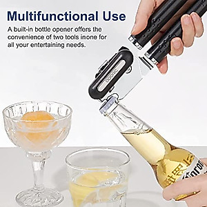 Can Opener, Can Opener Manual with Stainless Steel Sharp Blade - Smooth Edge & Ultra Sharp, Multifunctional Heavy Duty Handheld Can Opener with Anti-slip Hand Grip & Large Turning Knob (Black)