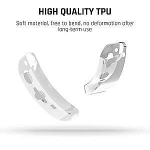 FANPL Protective Case for Nintendo Switch & Switch OLED Joy Con, Transparent Clear Joycon Joystick Cover with 6 Thumb Grip Caps, Soft Jon Con Controller TPU Shell Feel Comfortable, Easy Installation