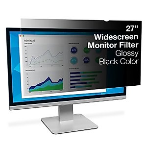 3M Privacy Filters for 27 Inch Widescreen Monitor, Reversable Gloss/Matte, Reduces Blue Light, Screen Protection, 16:9 Aspect Ratio (PF270W9B)