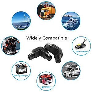 CERRXIAN Right Angle SAE Polarity Reverse Adapter, 90 Degree SAE to SAE Plug Quick Disconnect Connector for Solar Panel,RV,etc(2-Pack)