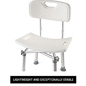Dr. Kay's Adjustable Height Bath and Shower Chair Shower Bench with Backrest